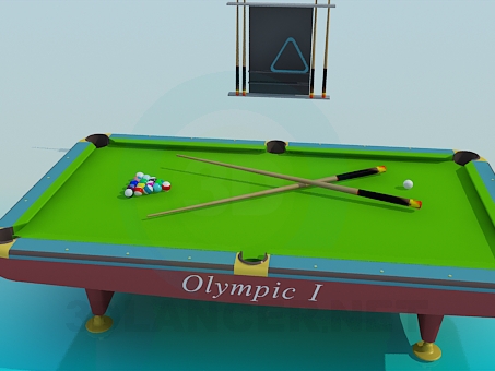 3d model billiard table | 1958 | 3dlancer.net