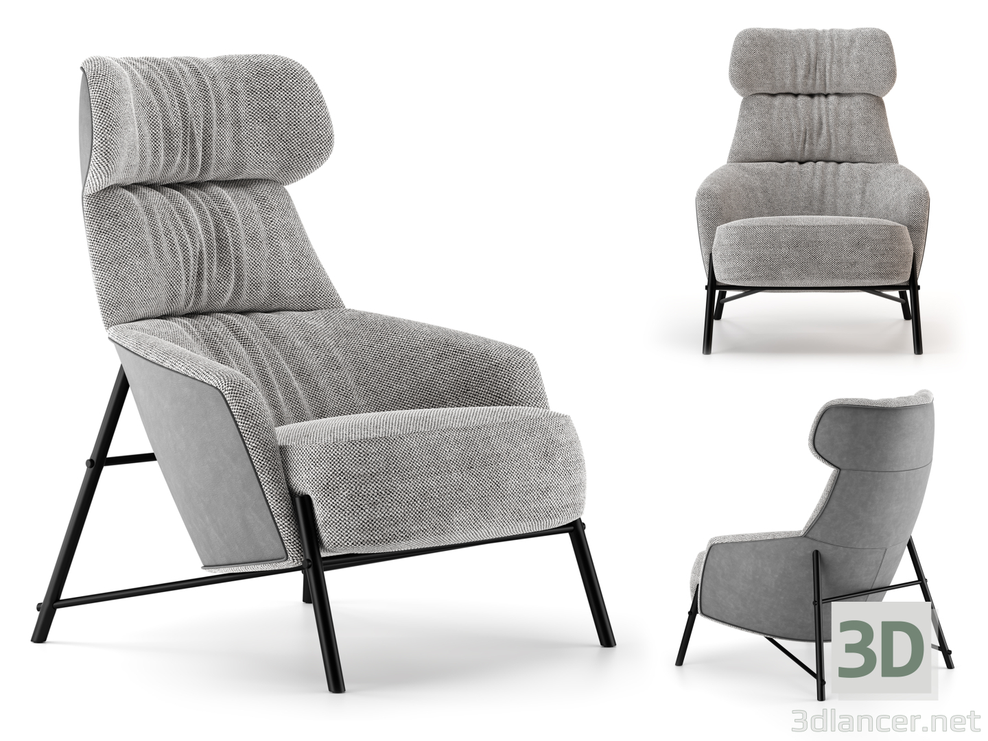 3d model Hubert Armchair | 96972 | 3dlancer.net