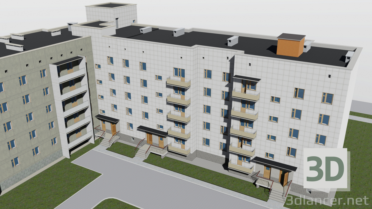 3d model Five-storey house with the attic of Sim | 40975 | 3dlancer.net