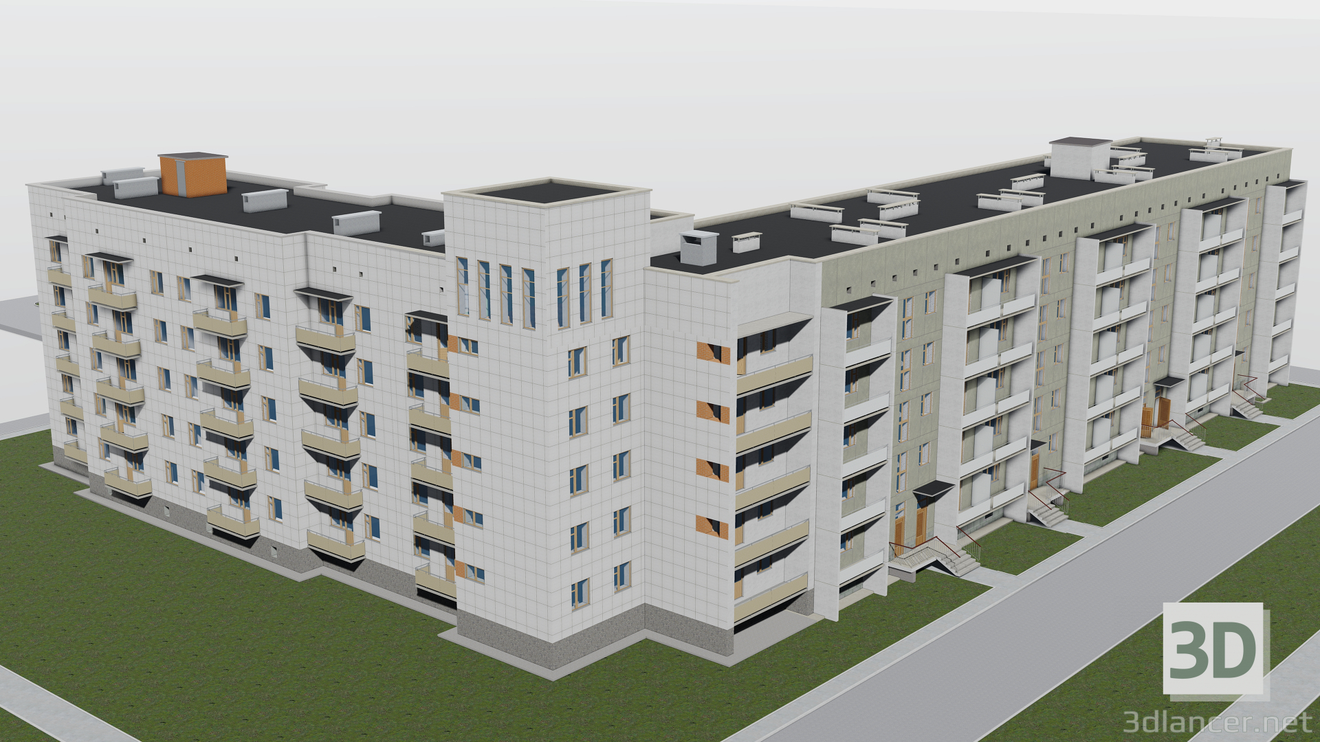 3d model Five-storey house with the attic of Sim | 40975 | 3dlancer.net