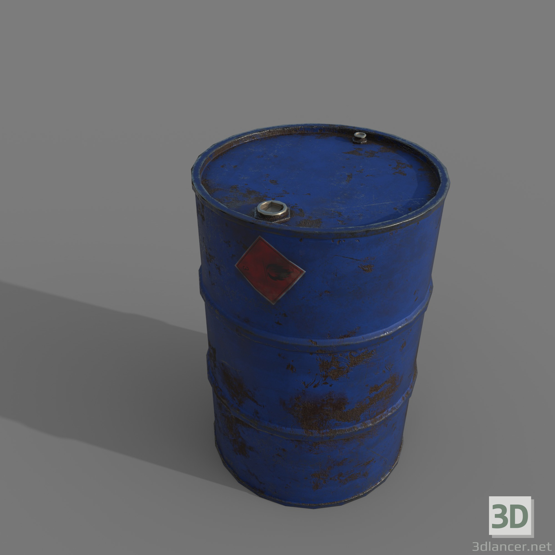 3d model Barrel 200 liters Blue rust | 84098 | 3dlancer.net