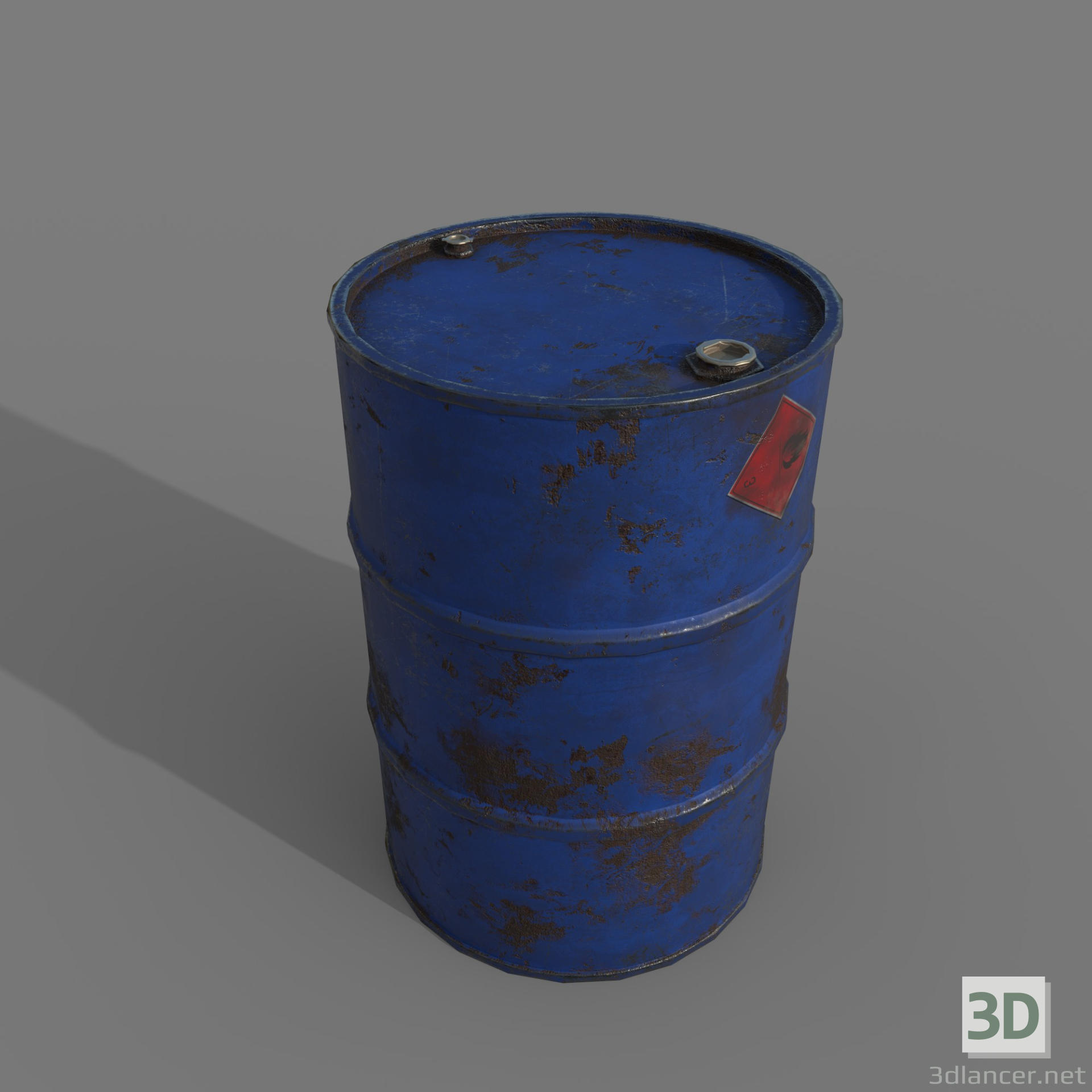 3d model Barrel 200 liters Blue rust | 84098 | 3dlancer.net