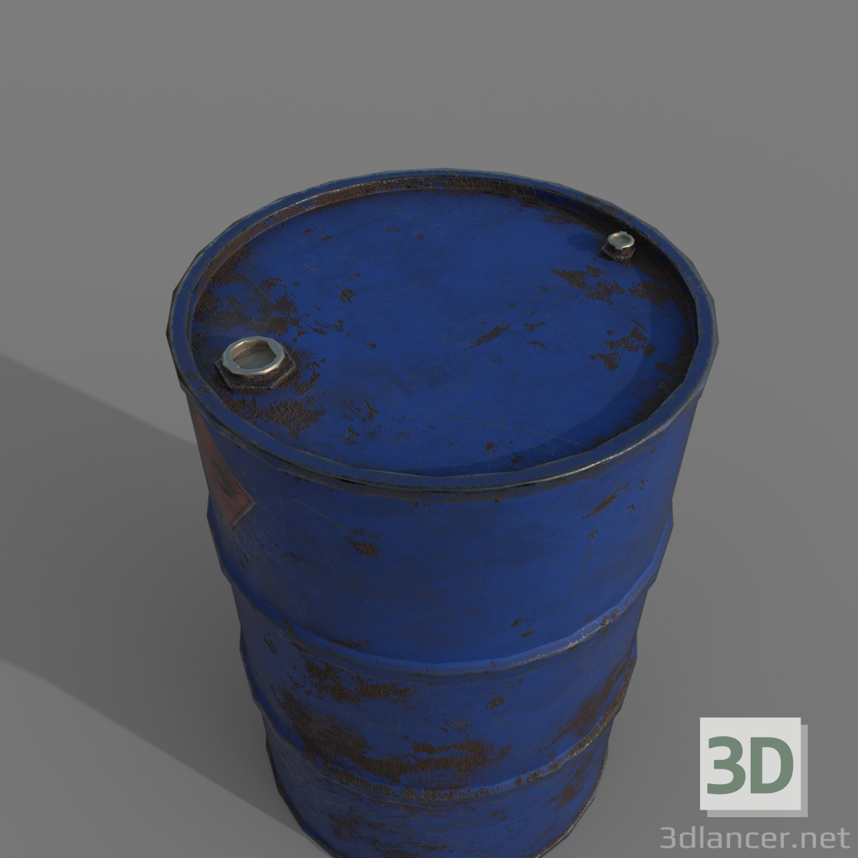 3d model Barrel 200 liters Blue rust | 84098 | 3dlancer.net