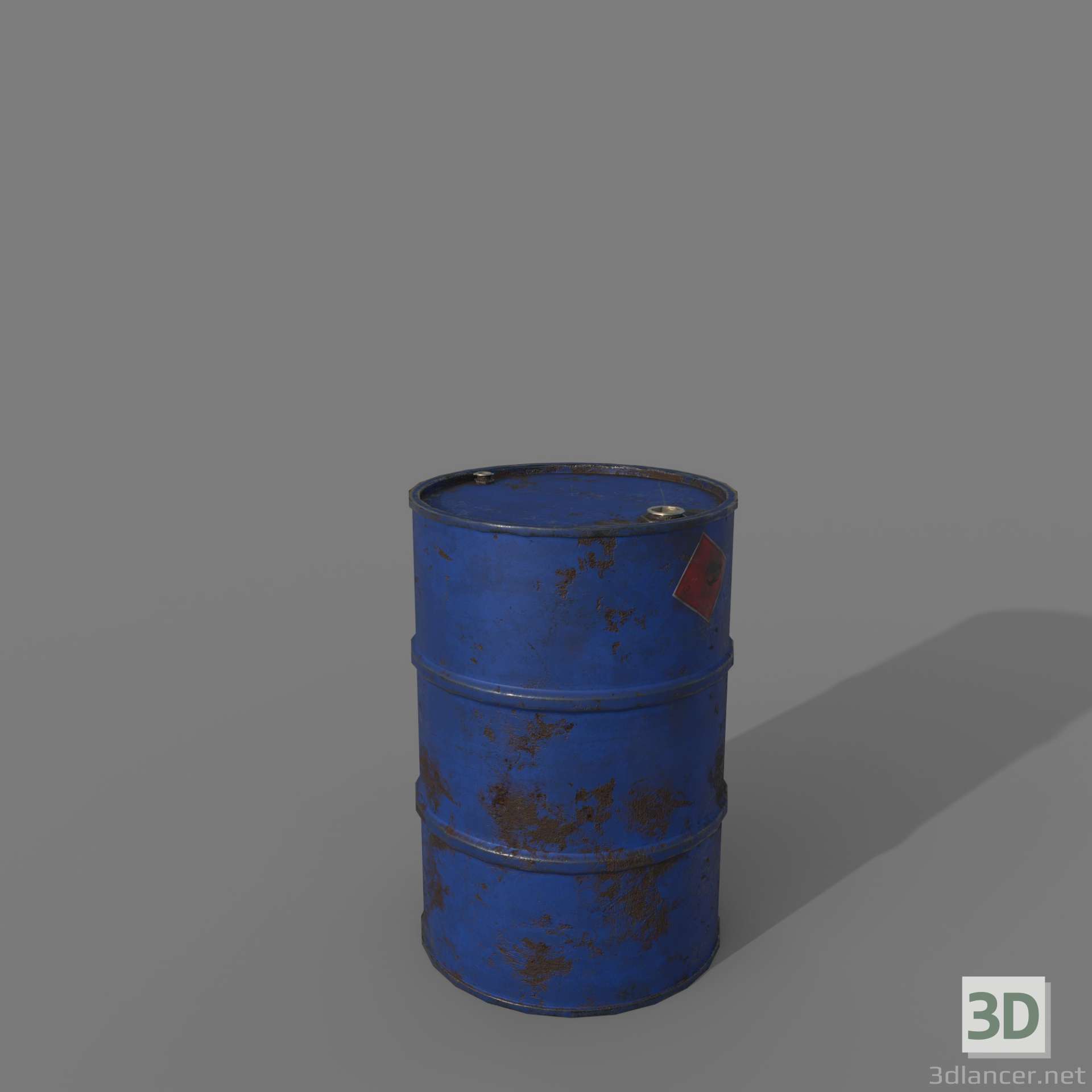3d model Barrel 200 liters Blue rust | 84098 | 3dlancer.net