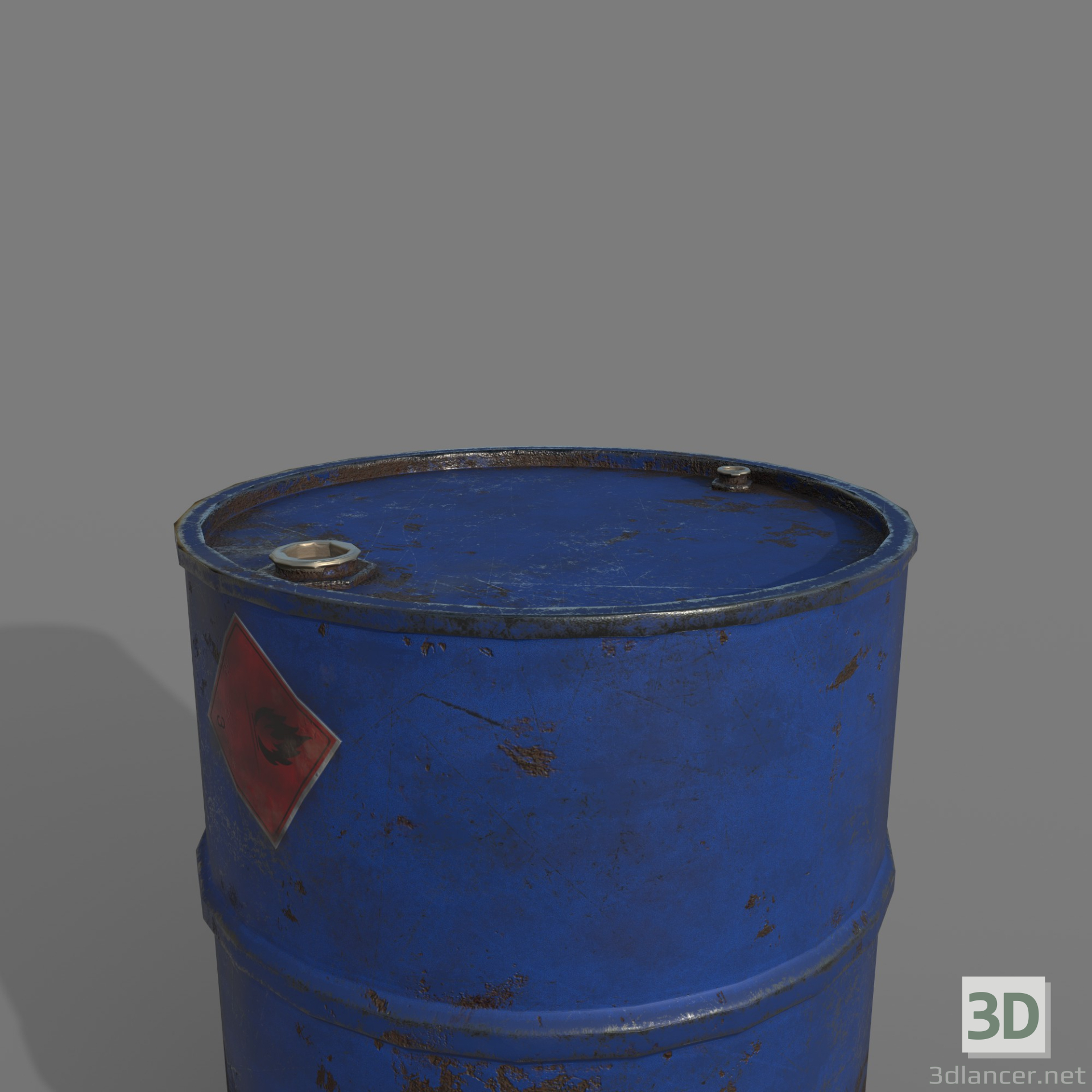 3d model Barrel 200 liters Blue rust | 84098 | 3dlancer.net