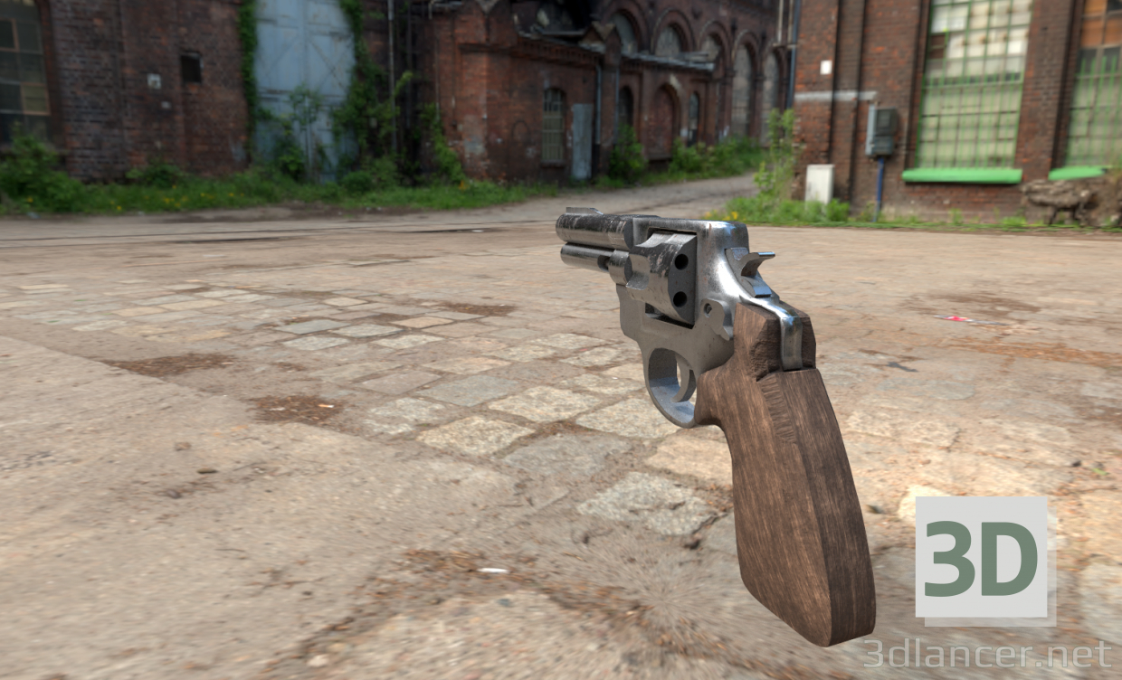 3d model Revolver Low Poly | 72988 | 3dlancer.net